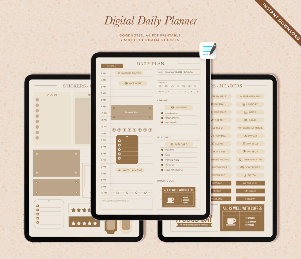 Digital Planner (Timeline/Time Blocking) - Goodnotes file, PDF ...