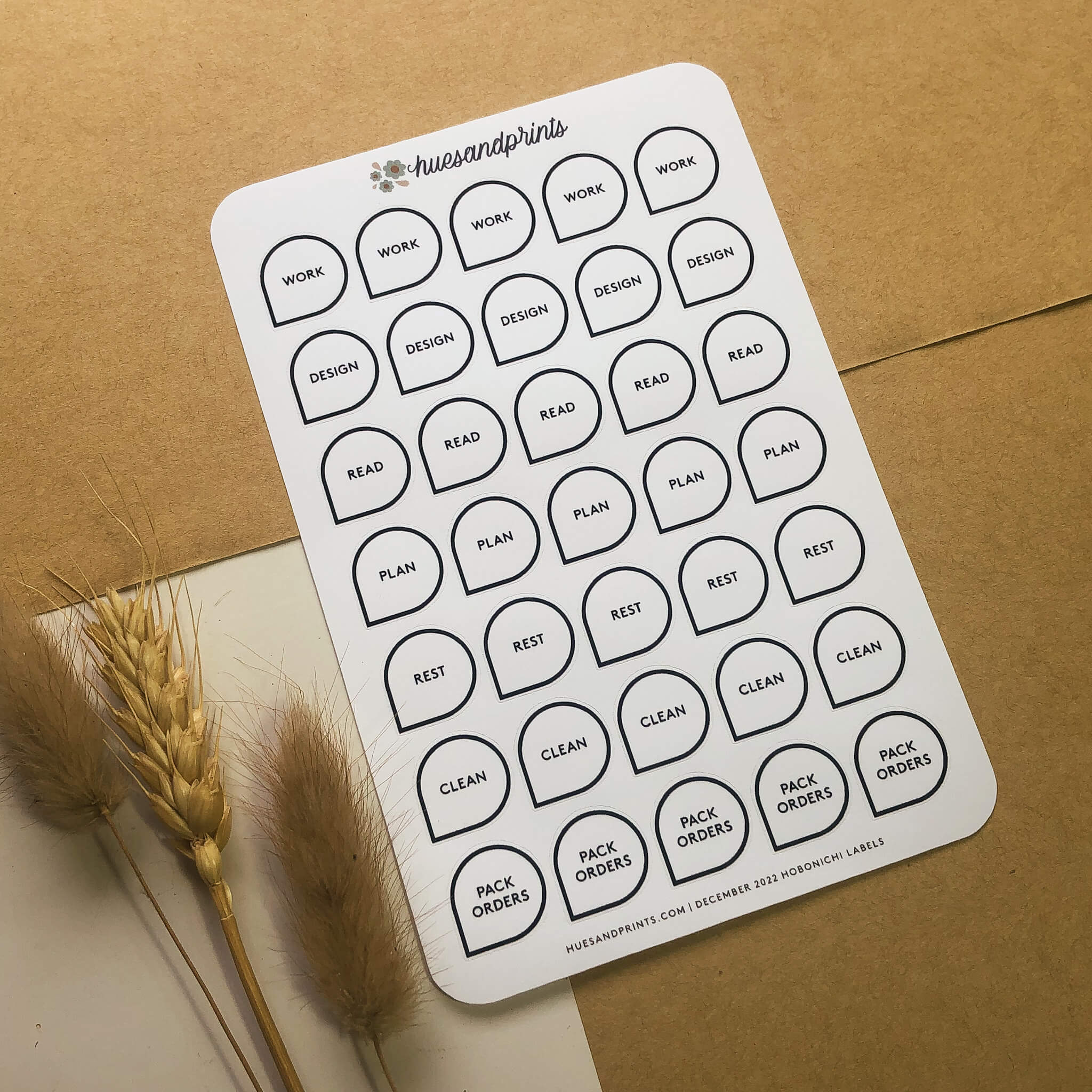 Hobonichi Cousin Monthly Layout Headers - Hues and Prints