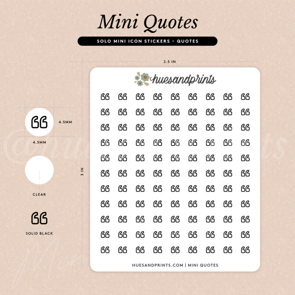 Mini Quote icon stickers - for planners and journals | clear stickers ...