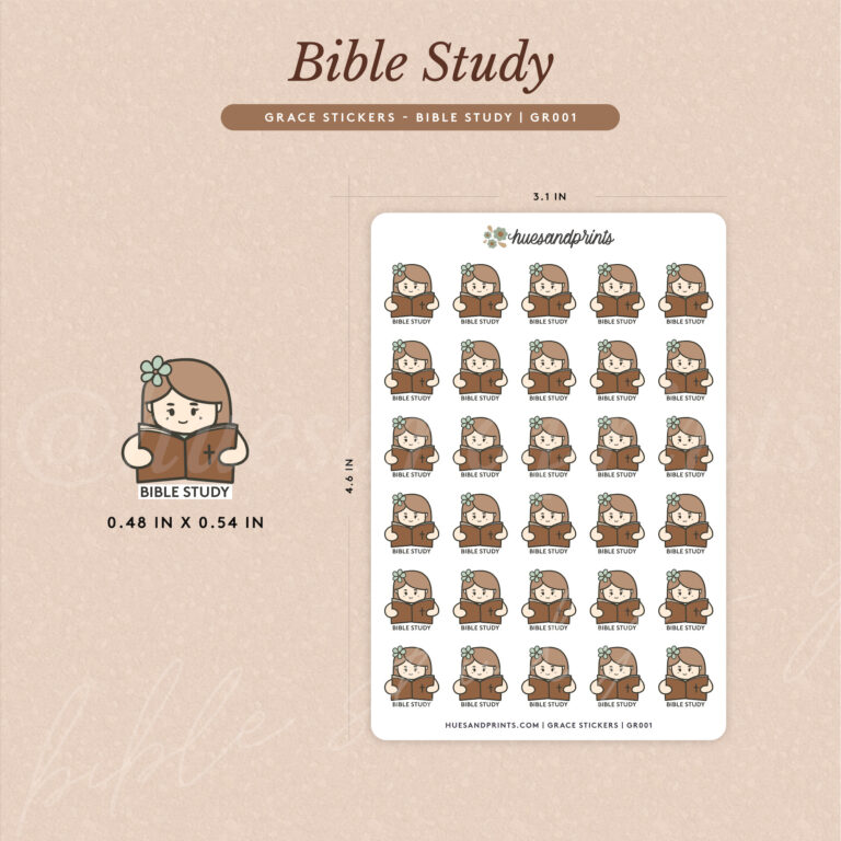 Bible Study - character sticker (Grace) - icon, functional, Christian ...